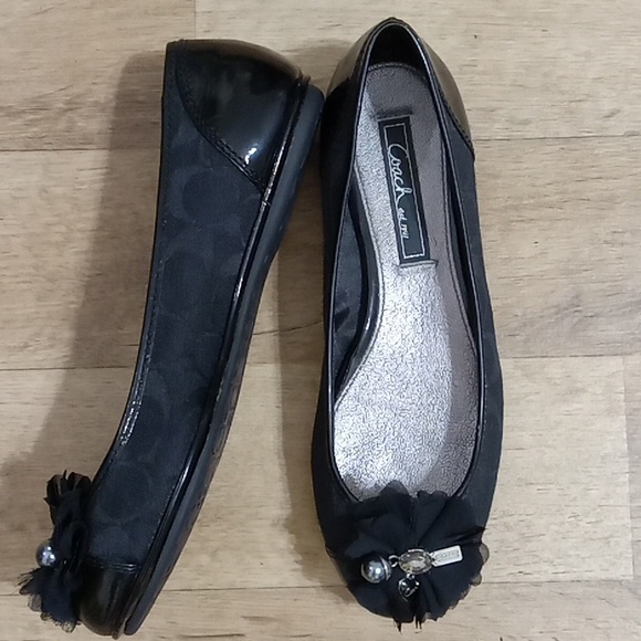 Coach | Shoes | Coach Conney Ballet Flats Black Patent Leather ...